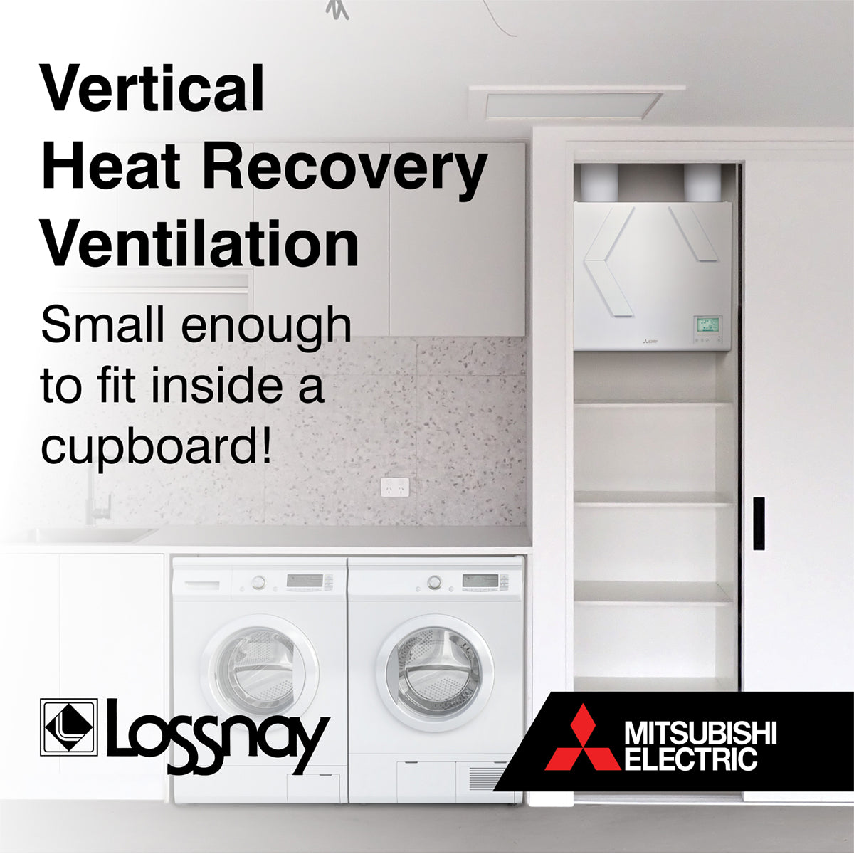 Mitsubishi Vertical Lossnay VL-250 Energy Recovery Ventilation System ...